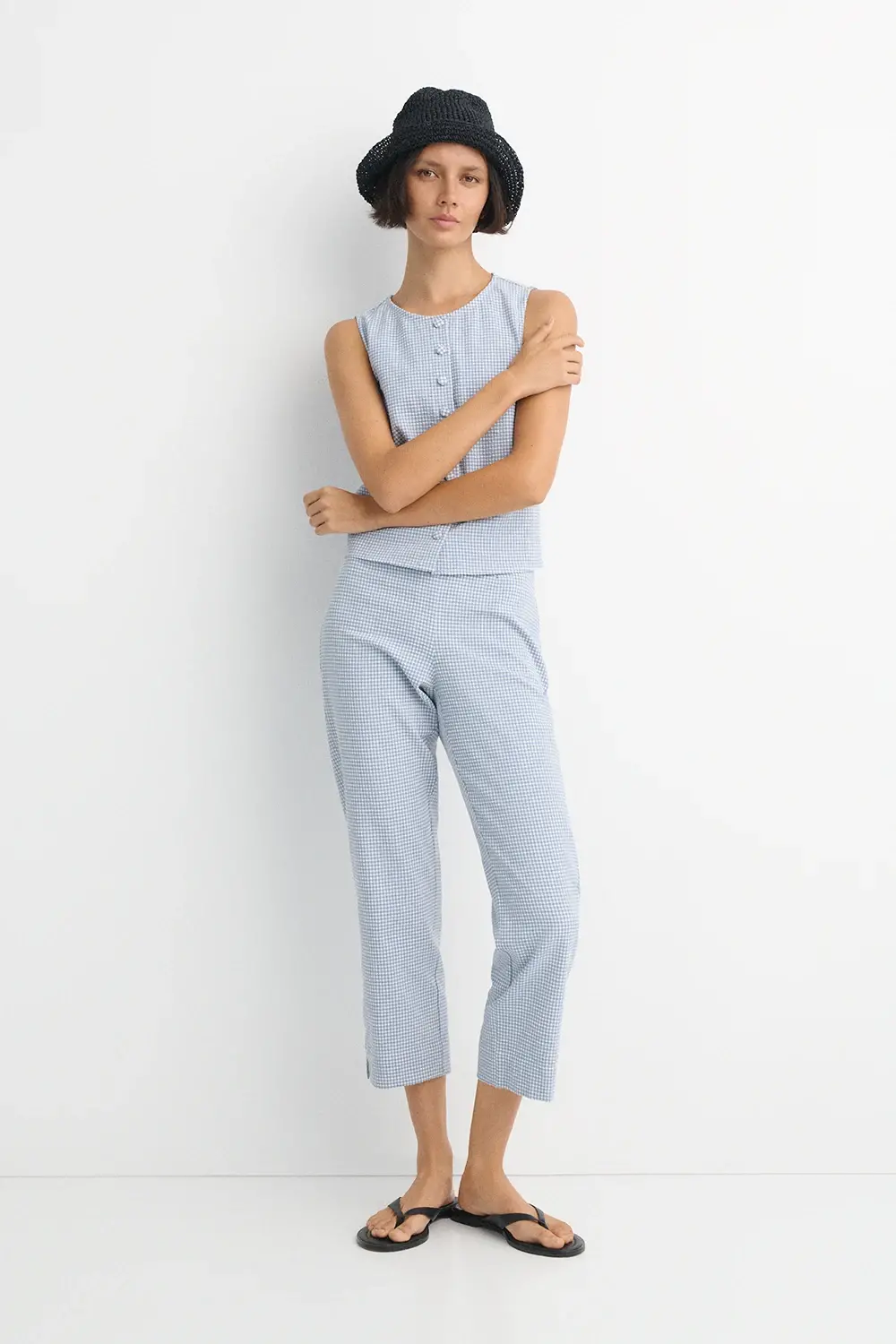 blue gingham trousers Bardot | eseOese