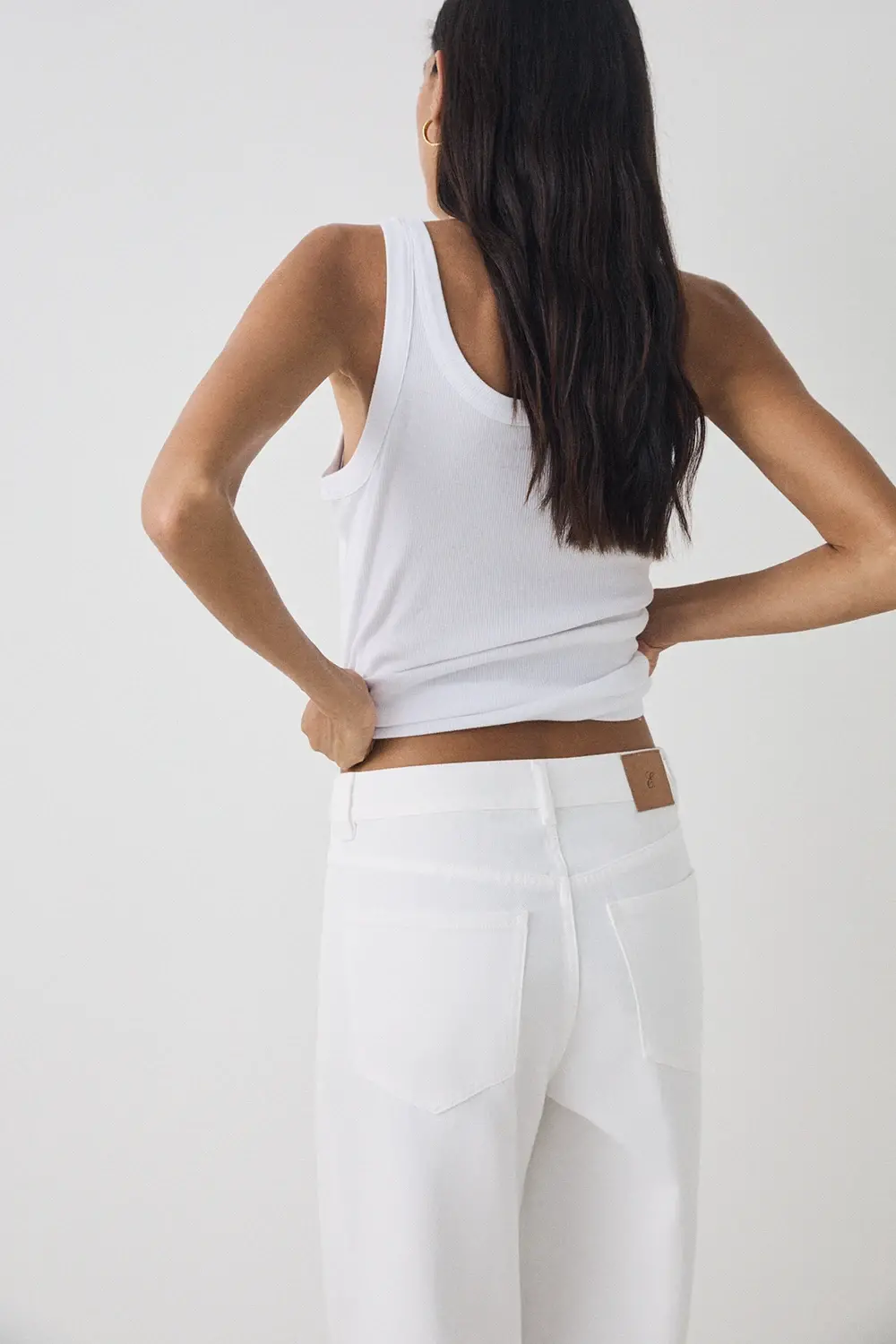 top canalé blanco Cola | eseOese