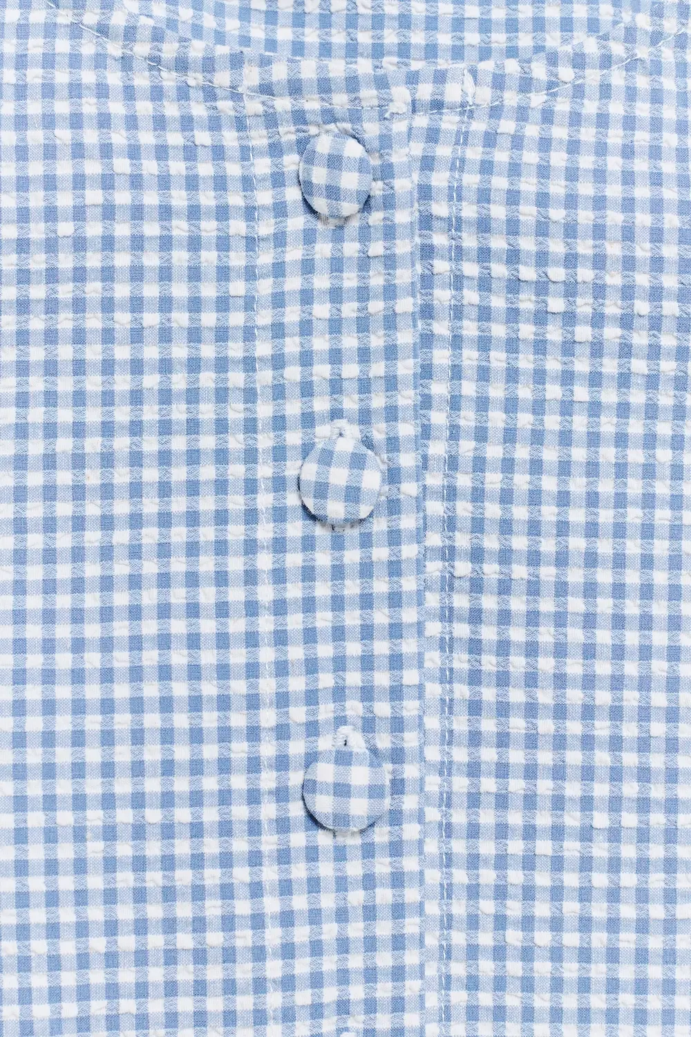 top cuadros vichy azul empolvado Bardot | eseOese