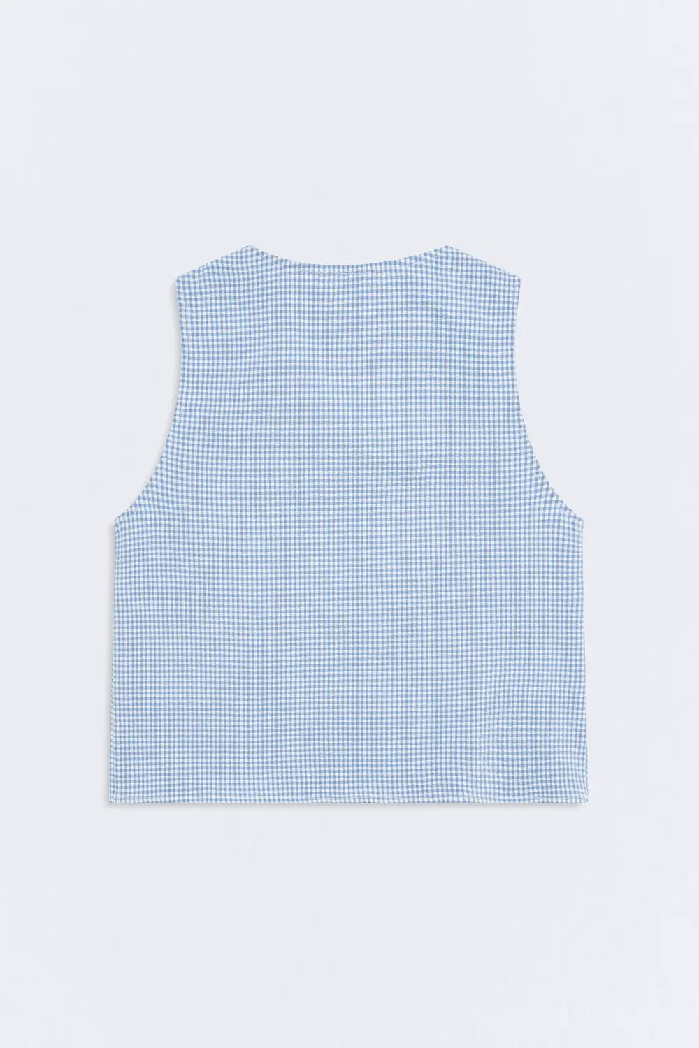 top cuadros vichy azul empolvado Bardot | eseOese